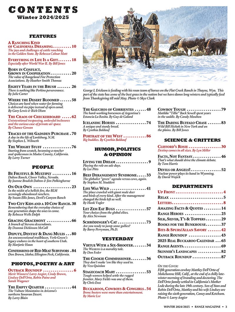 RANGE magazine Winter 2024/2025 Contents